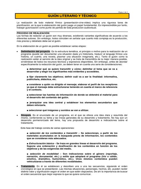 Guion Literario Y Tecnico Pdf