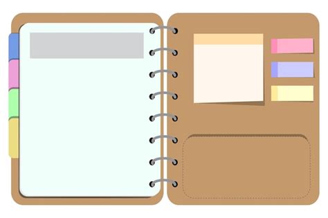 Premium Vector Back Page Of Notebook With Sticky Notes Vector Illustration