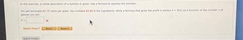 Solved Th This Exerdse A Verbat Description Of A Function Chegg Com
