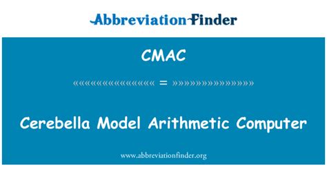 Cmac 定义 小脑模型算术计算机 Cerebella Model Arithmetic Computer