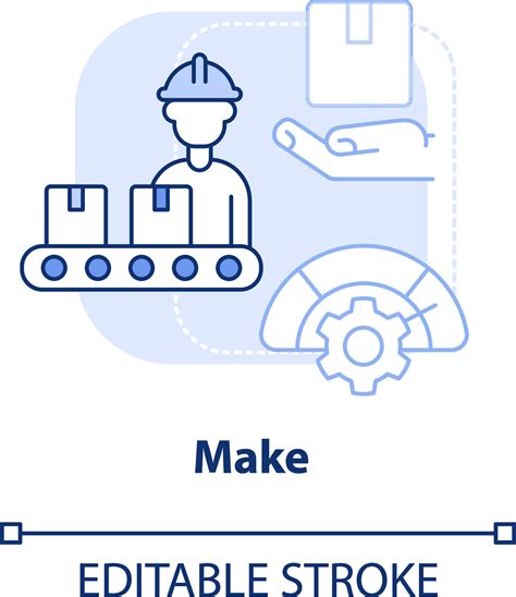 Make Light Blue Concept Icon Manufacture Component Of Supply Chain