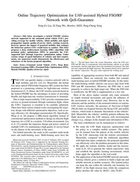 Pdf Online Trajectory Optimization For Uav Assisted Hybrid Fso Rf Network With Qos Guarantee