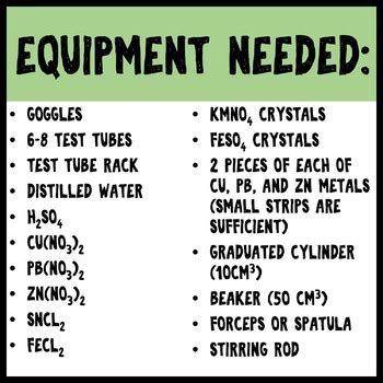 Oxidation Reduction Reactions Lab By The Bunsen Burner TpT