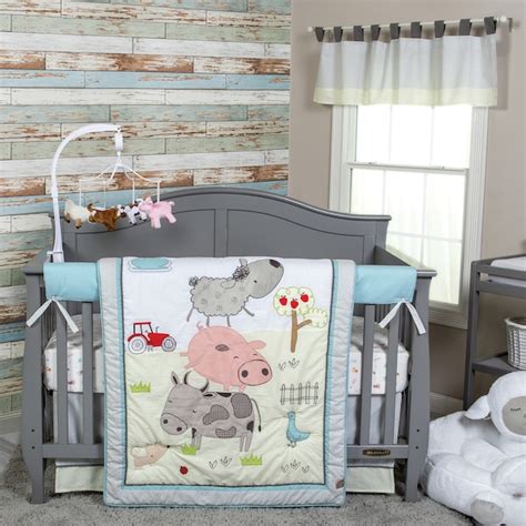 Trend Lab Farm Stack 4 Piece Crib Bedding Set