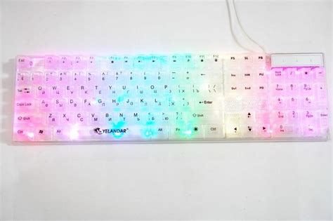 Проводная USB RGB мембранная клавиатура с подсветкой Белая Yel...: цена ...