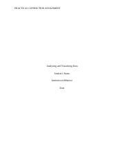 Analyzing And Visualizing Data Docx PRACTICAL CONNECTION ASSIGNMENT