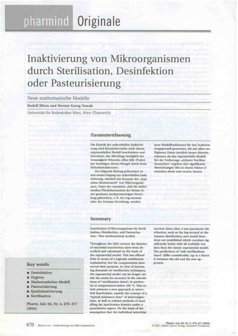 Pdf Inactivation Of Microorganisms By Sterilization Disinfection And Pasteurization New