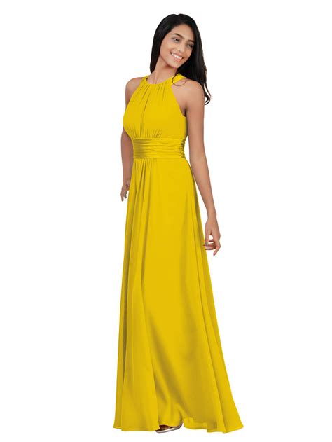 Alicepub Halter Chiffon Bridesmaid Dresses Long Formal Party Dress For