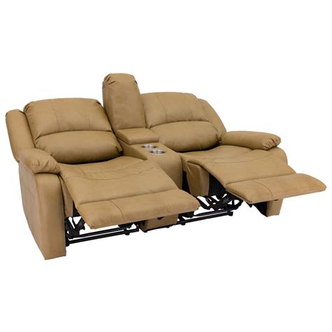 RecPro Charles 67 Double RV ZWR Zero Wall Hugger Recliner Sofa Toffee