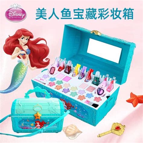 FUN店 迪士尼公主美人魚 美人魚專屬化妝手提箱 攜帶方便 生日禮物 兒童化妝玩具 台灣現貨秒發貨不必等 蝦皮購物