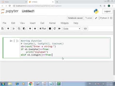 A Program To Demo String Functions Isalpha Isdigit And Isalnum In Python Youtube