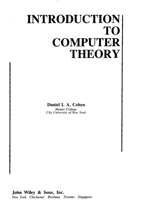 Solution Introduction To Computer Theory Studypool