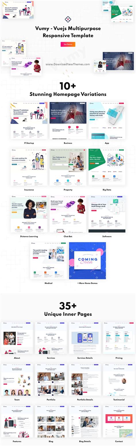 Vumy Vuejs Multipurpose Responsive Template Review Download New Themes