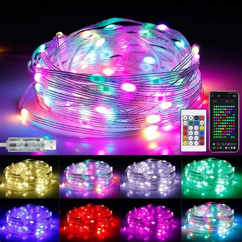 Sunicol Led Lichterkette Rgb Lichterkette Ip68 App Musik Sync