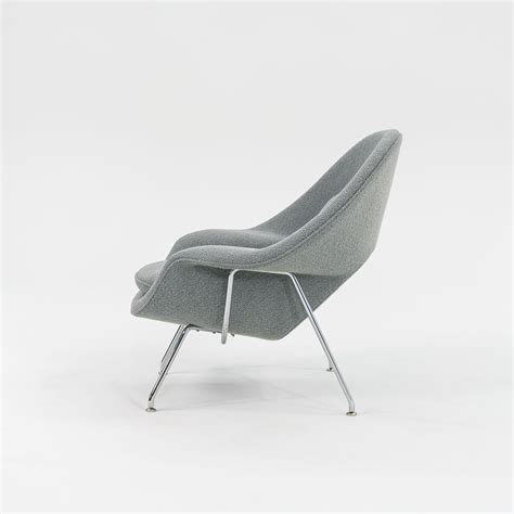 2010s eero saarinen for knoll medium womb lounge chair in grey boucle