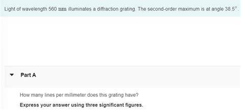 Solved Light Of Wavelength 560 Nm Illuminates A Diffraction Chegg