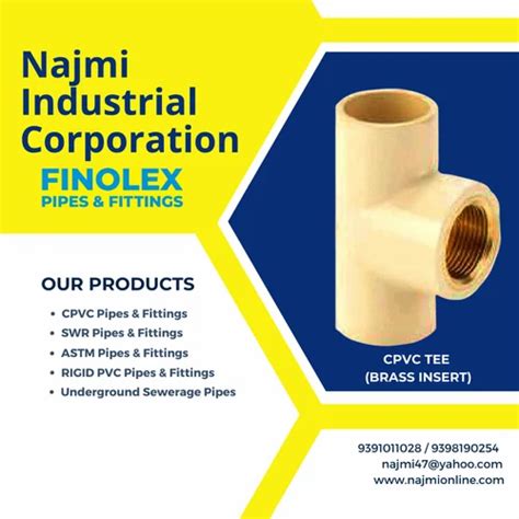 Cpvc Brass Insert Tee 05 Inch At ₹ 86piece In Hyderabad Id 2855773001391