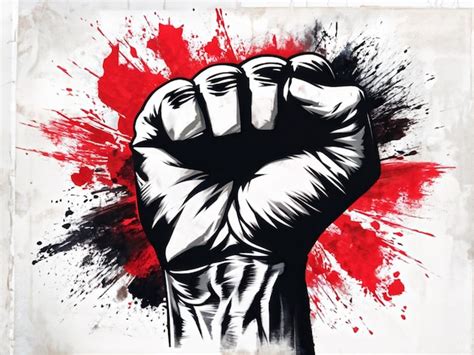 Fist Impact Symbolizing Power And Protest Premium Ai Generated Image