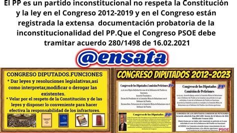 ENRIQUE SANCHEZ on Twitter El PP es un partido inconstitucional no respeta la Constitución y