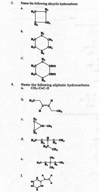 SOLVED Nimc Following Alicyclic Hydrocarbons Name The Following