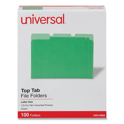 Deluxe Colored Top Tab File Folders Cut Tabs Assorted Letter Size Green Light Green