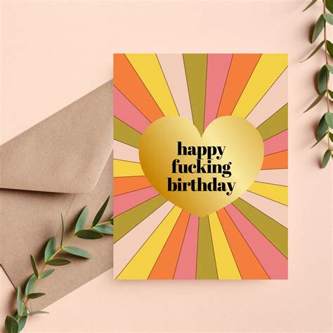 Happy Fucking Birthday Card Birthday Card For Best Friend Retro