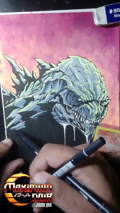 Godzilla Sketch Cover By Jordan Noir After Bill B Couture R Godzilla