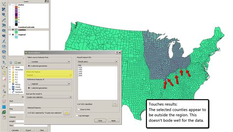 Selecting Counties Within Region Via Spatial Query Using Qgispostgis
