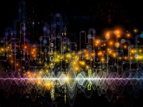 Conceptual Data Flow Stock Illustration Illustration Of Computer