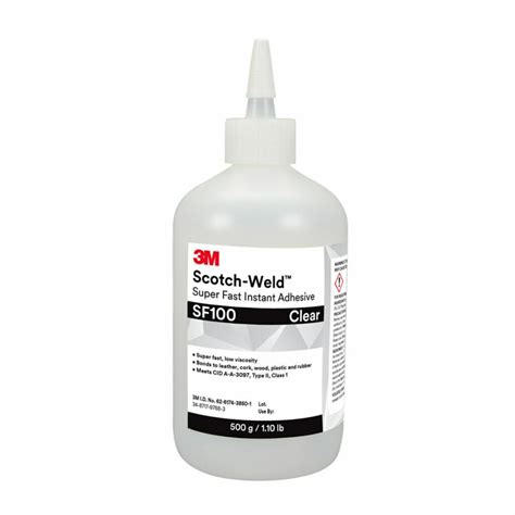 3M™ Scotch-Weld™ Super Fast Instant Adhesive SF100, Transparent, 500 g ...