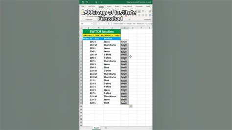 Switch Function Excel Exceltips Exceltutorial Excelformula Youtube