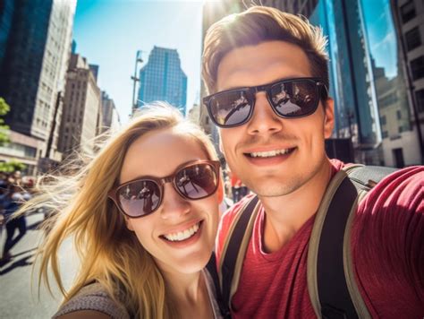 Premium Photo A Breathtaking Selfie Moment In Bustling New York City