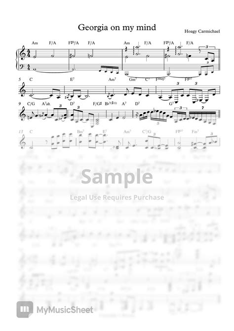 Hoagy Carmichael Georgia On My Mind Michael Buble Ver Sheets By SheetMusicOnly Page
