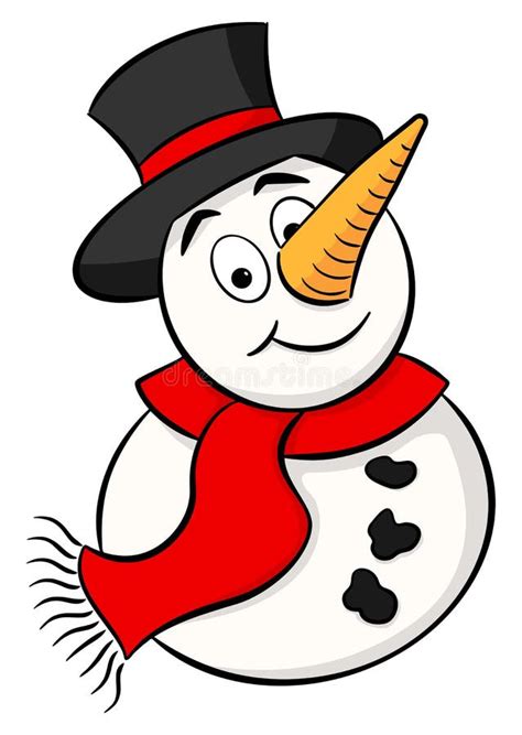 Snowman Isolated On White Background Stock Vector Illustration Of