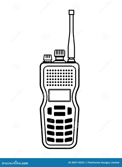 Handheld Two Way Radio Voice Communications Retro Isolated Stock Illustration Illustration Of