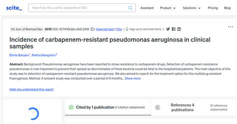 Incidence Of Carbapenem Resistant Pseudomonas Aeruginosa In Clinical