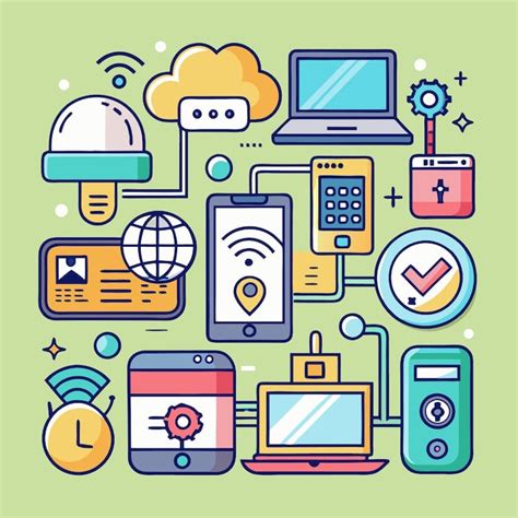 Illustration Of A Network Of Devices Connected To The Cloud Premium AI Generated Vector