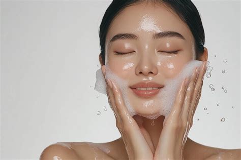 A Woman With The Eyes Closed And The Bubbles Are White Premium Ai