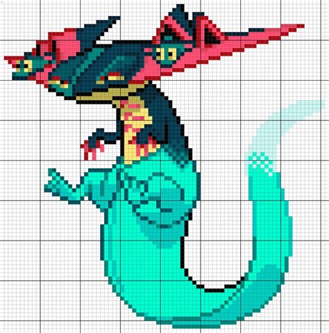 Dragapult Pokemon Pixel Art Pattern Pixel Art Pokemon Pokemon Cross