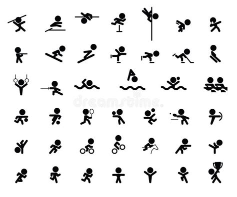 Iconos Olímpicos De Los Deportes Ilustración del Vector Ilustración de batimiento outdoor