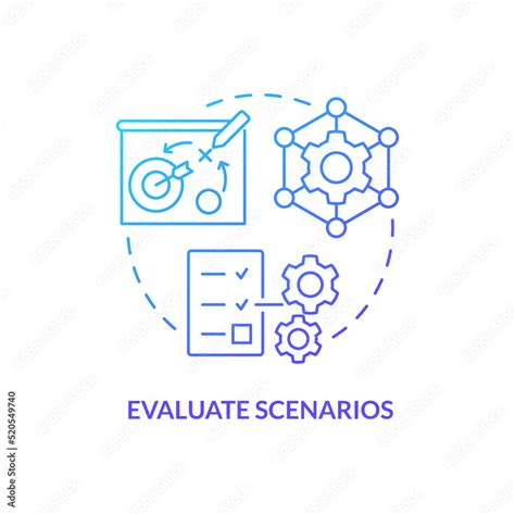 Evaluate Scenarios Blue Gradient Concept Icon Optimize Operational Metrics Supply Chain