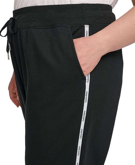 Calvin Klein Plus Size Minimal Logo Tape Drawstring Sweatpants Macys