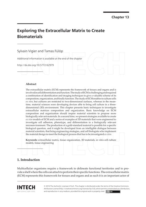 Pdf Exploring The Extracellular Matrix To Create Biomaterials