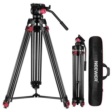 Neewer 79 200cm Video Tripod Heavy Duty Aluminum Alloy Camera Tripod Stand With 360° Fluid