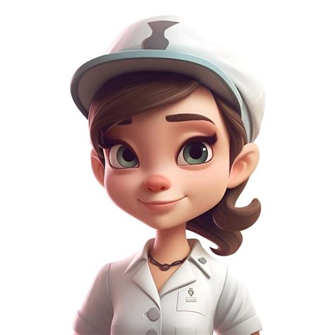 Premium Ai Image 3d Rendering Of A Cute Nurse With A Cap On Her Head