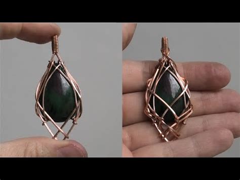 Wire Wrap Cabochon Pendant Tutorial Caged Criss Cross 2 Ways YouTube