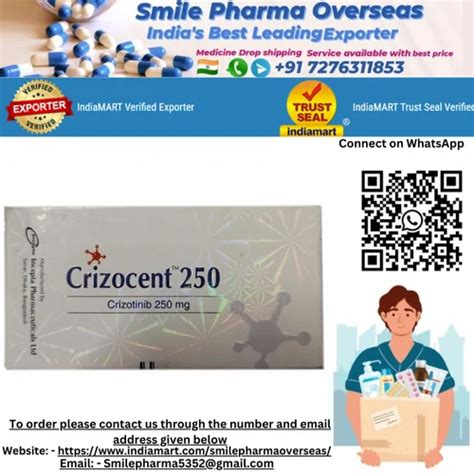 Crizotinib 250mg Crizocent 250 Mg Crizitinib Tablet At ₹ 123000box