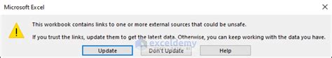[fix] Excel Automatic Update Of Links Has Been Disabled Exceldemy