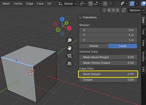 Scripting How Can I Get An Edges Bevel Weight Attribute Value Via Python Blender Stack