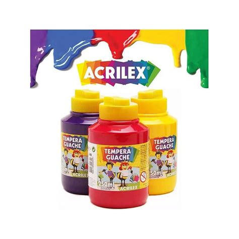 Tempera Tinta Guache 250ml Unidade Acrilex Rei Da Papelaria